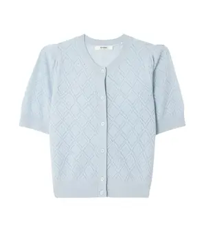 FRAME Pointelle-knit Cashmere Cardigan