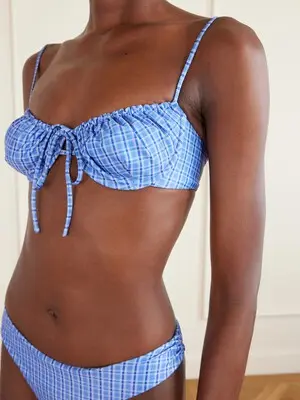 Faithfull The Brand Ombra And Leone Checked Recycled Bikini