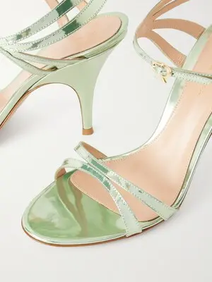 GIANVITO ROSSI 95 Mirrored-leather Sandals