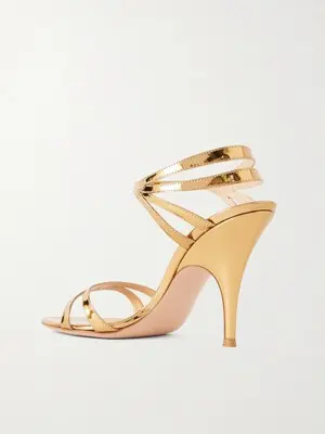 GIANVITO ROSSI 95 Mirrored-leather Sandals