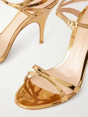 GIANVITO ROSSI 95 Mirrored-leather Sandals