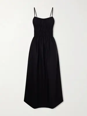 Faithfull The Brand Marianne Cotton-voile Midi Dress - Black