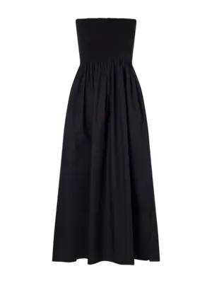 FAITHFULL THE BRAND Jamie Strapless Shirred Cotton-Poplin Midi Dress