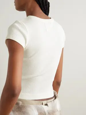 Citizens Of Humanity Nello Cropped Ribbed T-shirt - White