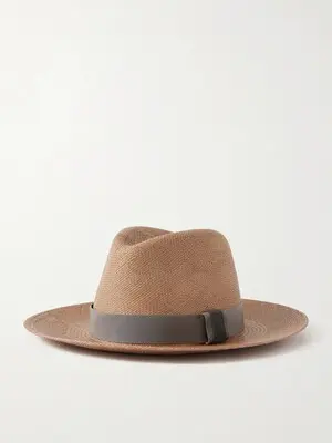 Brunello Cucinelli Straw Hat With Grosgrain Trim - Brown