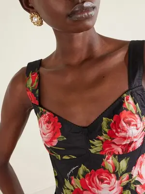 Dolce & Gabbana Floral-print Bustier Top