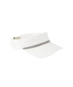 Brunello Cucinelli Embellished Nylon Visor - White