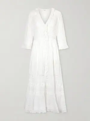 DÔEN DÔEN Clemencia Organic Cotton-Voile Midi Dress White
