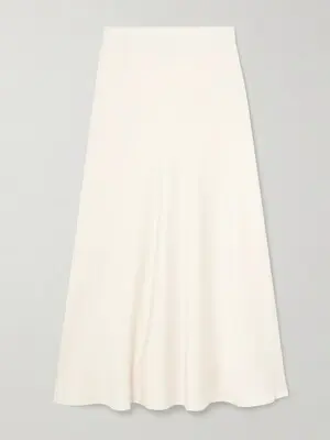 ALLUDE Stretch-silk Satin Midi Skirt
