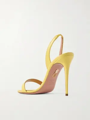 AQUAZZURA So Nude 105 Leather Slingback Sandals - Yellow