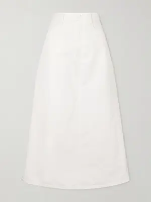 Ami Denim Midi A-line Skirt