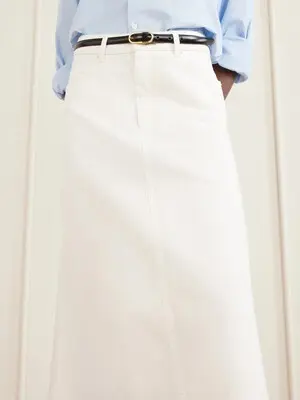 Ami Denim Midi A-line Skirt