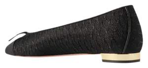 AQUAZZURA Gioia Crocheted Ballet Flats - Black