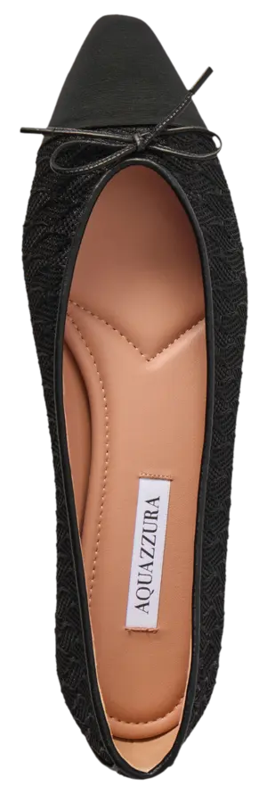 AQUAZZURA Gioia Crocheted Ballet Flats - Black