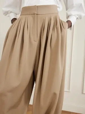Altuzarra Chapman Pleated Wool-twill Tapered Trousers - Brown