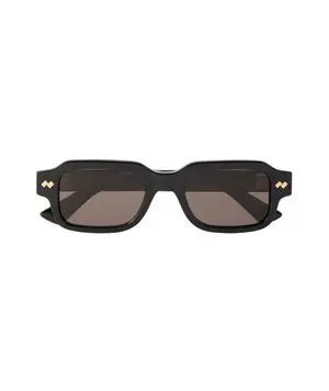 Bottega Veneta Intrecciato Rectangular Sunglasses - Black