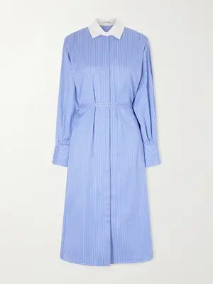 Long Sleeve Collared Day Dress with Removable Tie