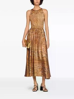 Sandro Bandana Print Maxi Dress - Brown