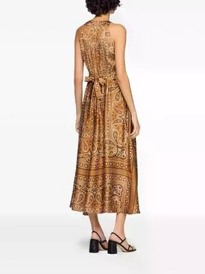 Sandro Bandana Print Maxi Dress - Brown