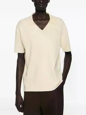 Sandro Stretch Knit Polo Shirt - Neutrals