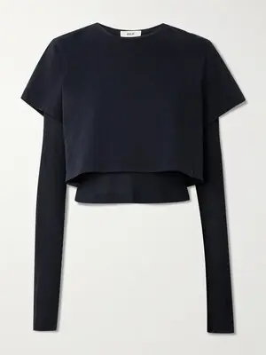 AGOLDE Cropped Layered T-shirt - Blue