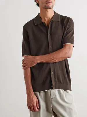 Nn07 Nalo 60039 Open-knit Cotton Shirt