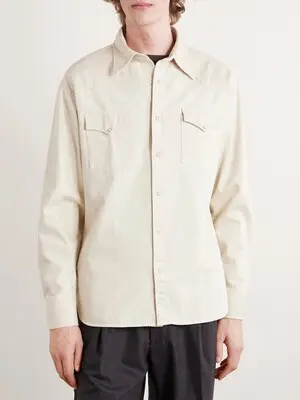 Nn07 Ricky 50015 Denim Western Shirt - Neutrals