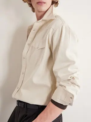 Nn07 Ricky 50015 Denim Western Shirt - Neutrals