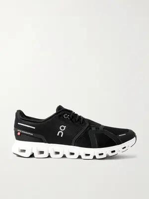 On Cloud 6 Rubber-trimmed Mesh Slip- Sneakers - Black