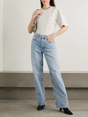AGOLDE Arc Mid-rise Wide-leg Jeans - Blue