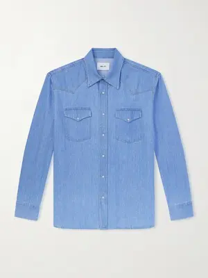 Nn07 Ricky 50015 Denim Western Shirt - Blue