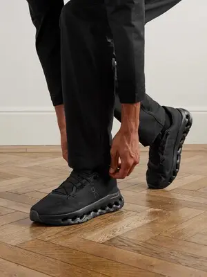 On Cloudtilt Stretch-knit Sneakers - Black