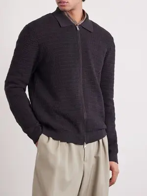 Nn07 Gustav 60016 Organic Cotton Zip-up Cardigan - Brown