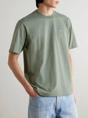 Nn07 Adam 3209 Logo-embroidered Pima Cotton-jersey T-shirt - Green