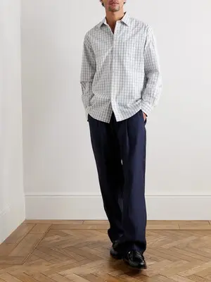 Nn07 Deon 50035 Checked Organic Cotton-poplin Shirt - Neutrals