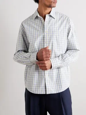 Nn07 Deon 50035 Checked Organic Cotton-poplin Shirt - Neutrals