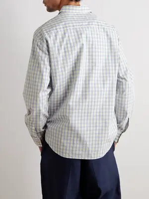 Nn07 Deon 50035 Checked Organic Cotton-poplin Shirt - Neutrals