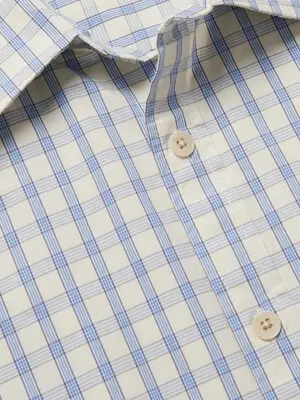 Nn07 Deon 50035 Checked Organic Cotton-poplin Shirt - Neutrals