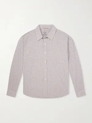 MFPEN Executive Checked Cotton-poplin Shirt - Brown