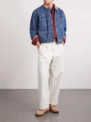 HUMAN MADE Corduroy-trimmed Denim Jacket