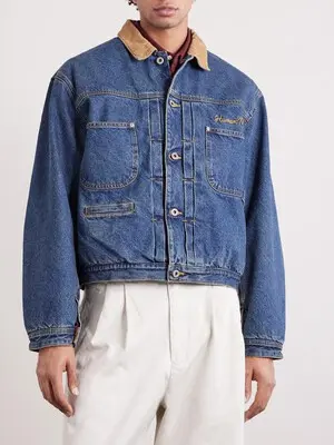 HUMAN MADE Corduroy-trimmed Denim Jacket