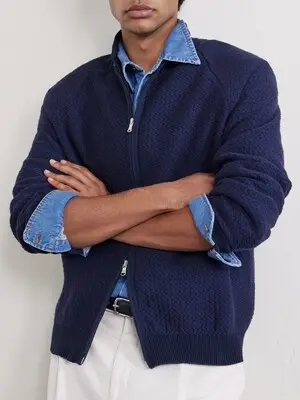 Inis Meáin Tonnta Merino Wool, Baby Alpaca And Silk-blend Bomber Jacket