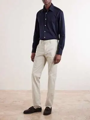 Kiton Straight-leg Stretch-cotton Trousers