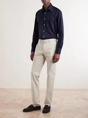 Kiton Straight-leg Stretch-cotton Trousers