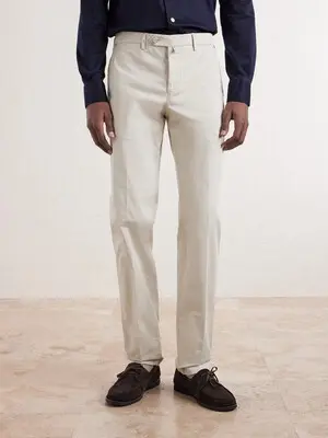Kiton Straight-leg Stretch-cotton Trousers