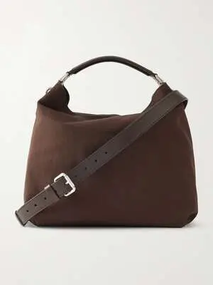 Dries Van Noten Leather-trimmed Canvas Tote - Dark Brown
