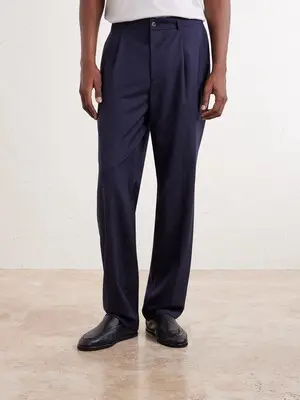 De Bonne Facture Straight-leg Pleated Super 130s Wool Suit Trousers