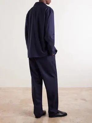 De Bonne Facture Straight-leg Pleated Super 130s Wool Suit Trousers