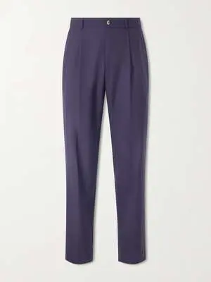 De Bonne Facture Straight-leg Pleated Super 130s Wool Suit Trousers