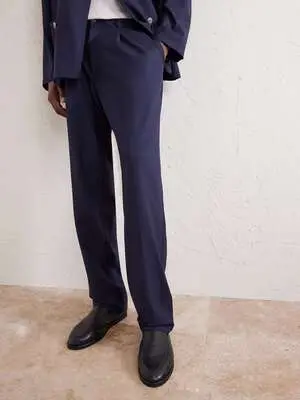 De Bonne Facture Straight-leg Pleated Super 130s Wool Suit Trousers